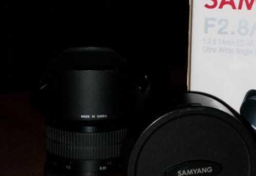 Объектив Samyang 14mm F2.8 EF для Canon