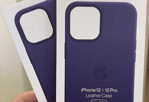 Чехол Apple Leather Case MagSafe iPhone 12/12 Pro