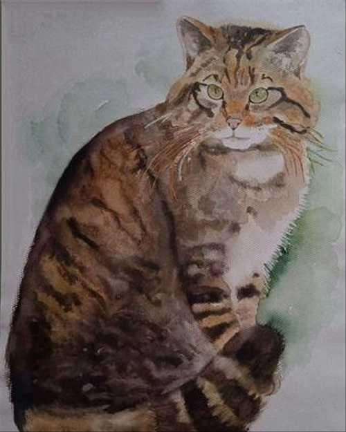 Картина ручной работа "Дикий кот"