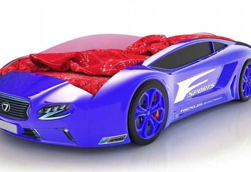Кровать-машина Roadster Лексус Синий, с подсветкой