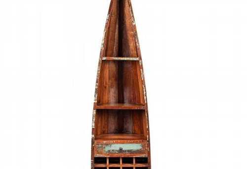 Стеллаж лодка напольный деревянный, винный шкаф