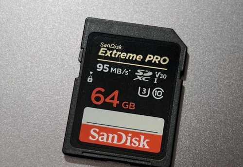 Карта памяти SanDisk sdxc 64GB Extreme Pro
