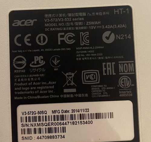 Ноутбук Acer z5wah