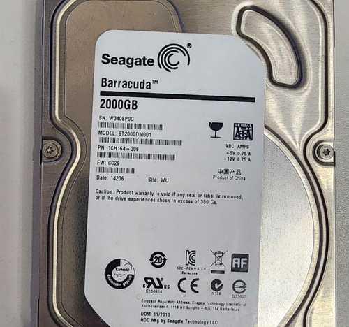 Жесткий диск 2Тб HDD на запчасти Seagate Barracuda