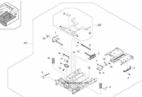 Kyocera ecosys P2035d в разбор - кассета для бумаг