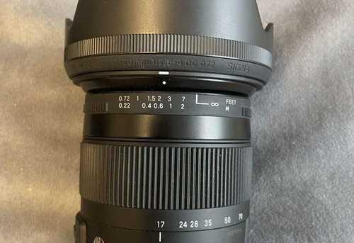 Sigma 17-70mm f 2.8-4 DC macro Conterprorary Canon