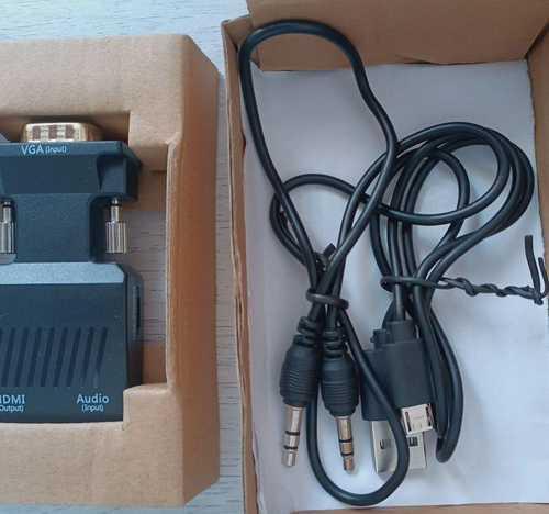 Переходник VGA(input) c audio -hdmi(output)