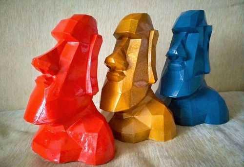 Полигональные фигуры идолов острова Пасхи - Моаи