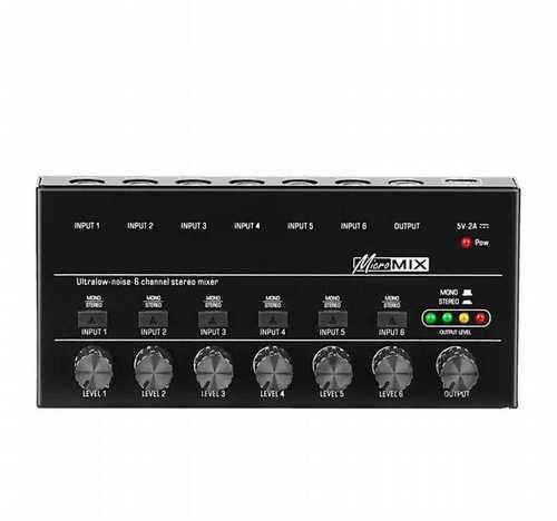 Аудиомикшер Ultralow-noise-6 channel stereo mixer