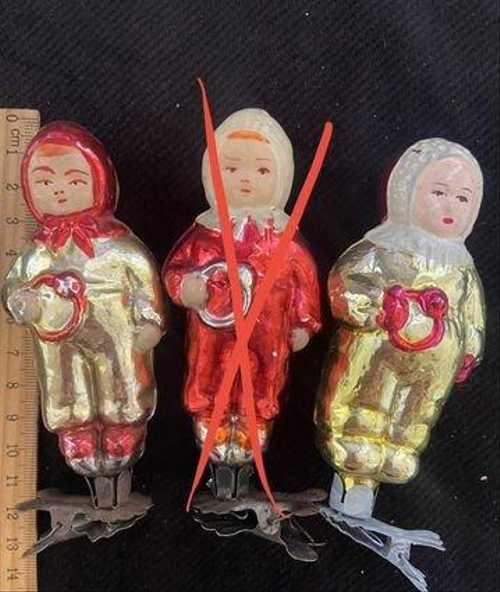 Елочные игрушки СССР с погремушкой в центребронь