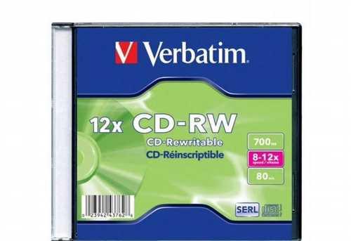 Диски Verbatim CD-RW (8-12x, 700Mb, Slim,1шт) 437