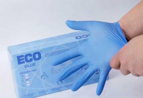 Перчатки 200 шт голубой ECO размер M нитриловые