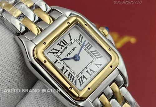 Часы женские Cartier panthere 22 mm сталь золото