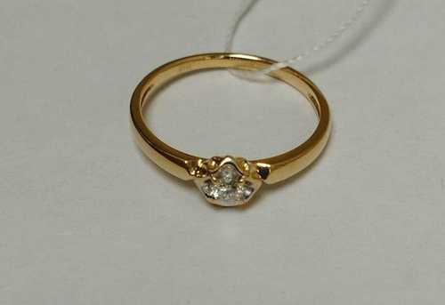 Золотое кольцо 17р бриллиант (17200)