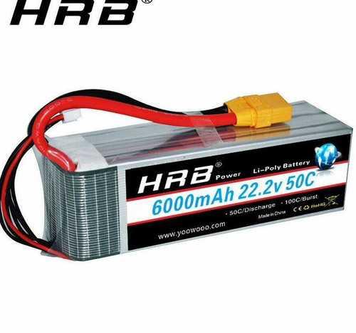 Аккумулятор HRB 6S 6000 mAh 50C XT60. Цена с НДС