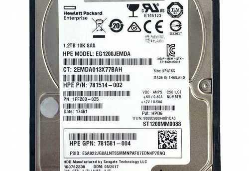 Жесткий диск HP 1.2Tb 781518-B21 781578-001 SAS