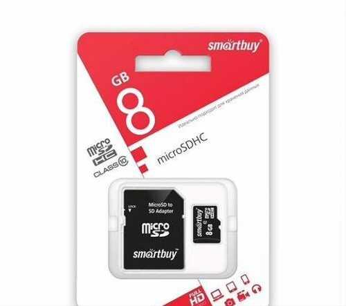 Карта памяти MicroSD 8GB Smart Buy Class 10