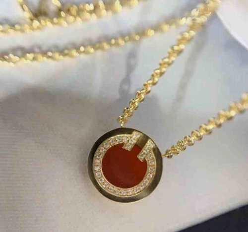 Подвеска Van Cleef 0,03ct и сердоликом