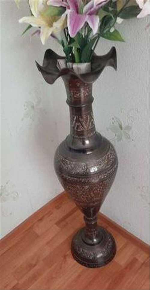 Китайская ваза бронзовая большая напольная