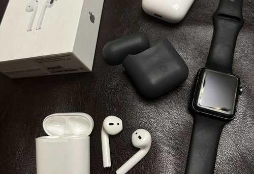 Apple watch 3 42mm на запчасти/Airpods 2/Кейс