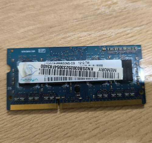 Оперативная память so-dimm Nanya ddr3 2 gb