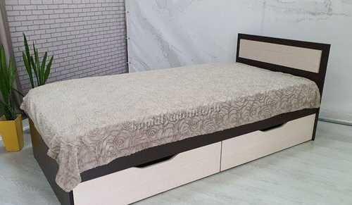 Кровать односпальная с ящиками. 80 см