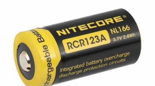 Литиевый аккумулятор NiteCore RCR123/16340 650mAh