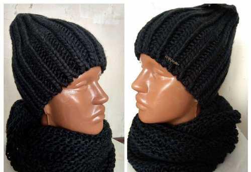 Комплект шапка и шарф снуд женский новый