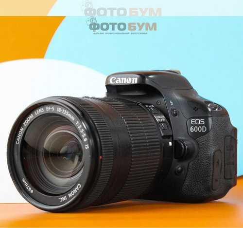 Фотоаппарат Canon 600D kit 18-135 IS с батблоком