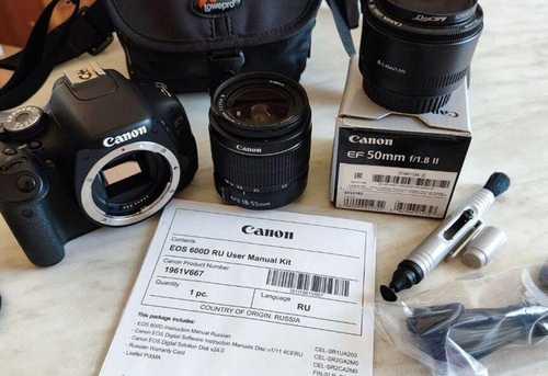 Зеркальный фотоаппарат canon 600d kit 18 55 iii