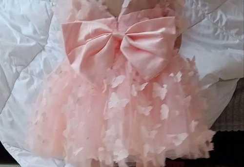 Новое нарядное платье с бабочками р86 90 100