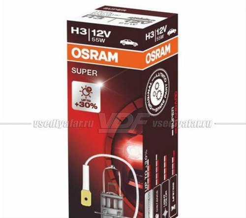 Лампа галогенная osram H3 Super 12V 55W, 1шт