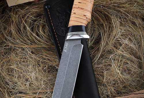 Нож ручной работы Овод К340 береста черный граб