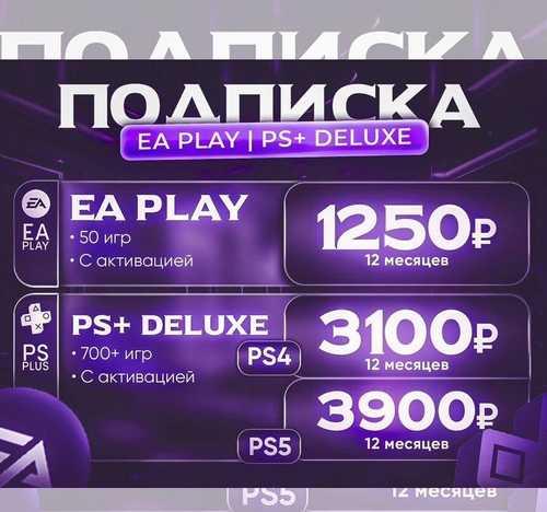 Игры PS4 подписка Plus Deluxe