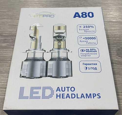 LED лампы с мини линзами H7