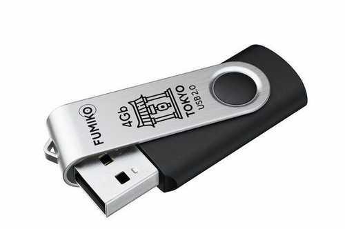 Флешка fumiko tokyo 4GB черная USB 2.0(новая)