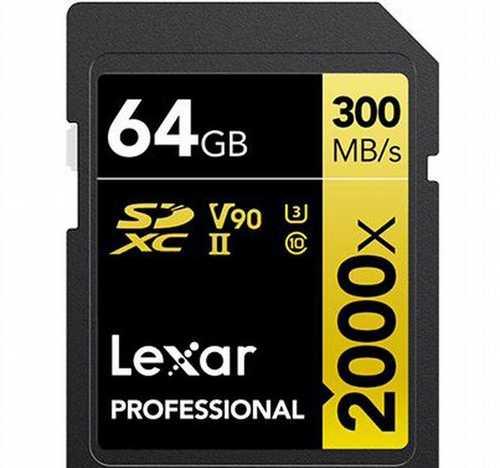 Карта памяти Lexar sdxc 64GB Professional 2000x