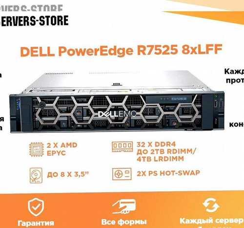 Сервер dell PowerEdge R7525 8xLFF