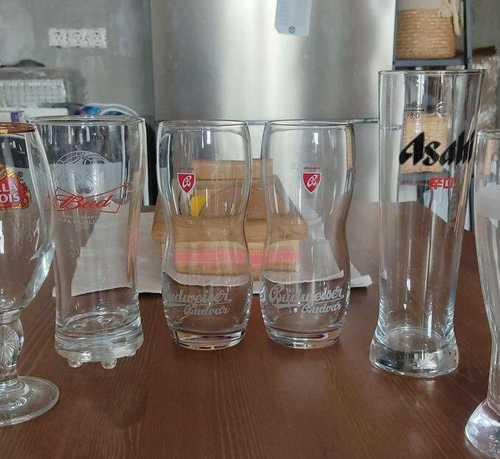 Бокалы пивные Budweiser, Stella Artois, Asahi