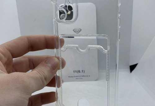 Чехол iPhone силиконовый с картой кардхолдером