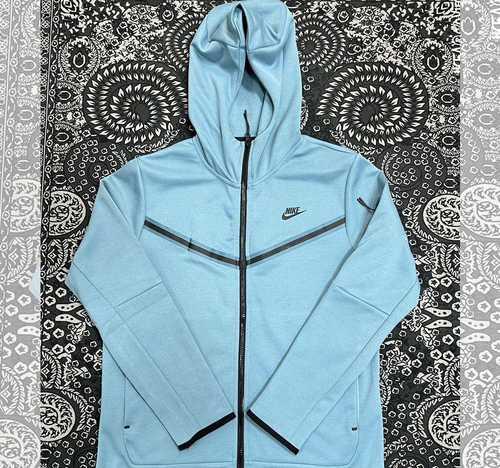 Зип худи nike tech fleece голубая