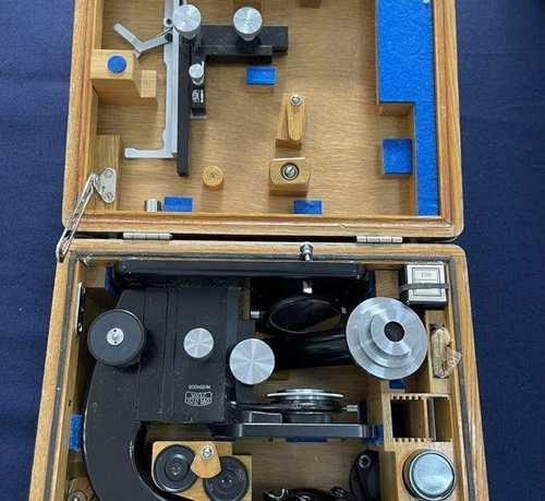 Старинный антикварный микроскоп Carl Zeiss Jena