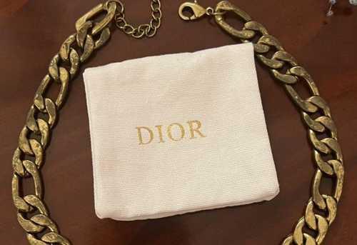Колье чокер Christian Dior латунь