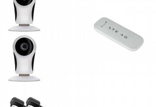 Комплект видеонаблюдения 4G с 2 камерами 2мпих