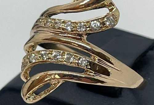 Золотое кольцо фианит