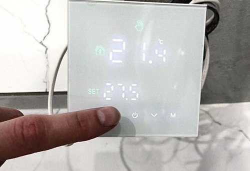 Умный термостат теплого пола белый с WiFi и Алиса