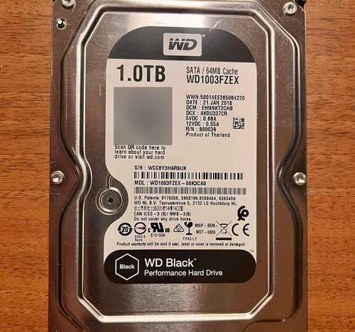 Жесткий диск HDD WD Black 1 tb