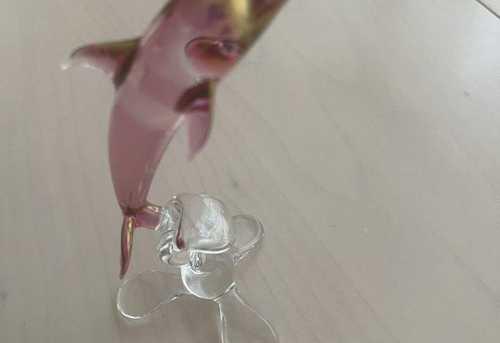 Муранское стекло розовый дельфин