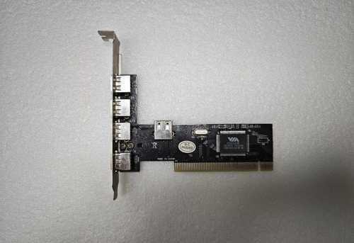 Плата расширение VIA6212 PCI TO 5 USB