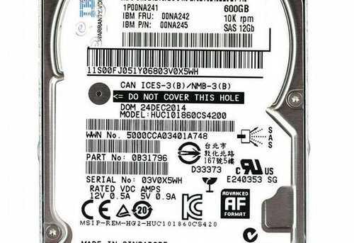 Жесткий диск Lenovo 600Gb 00NA242 00NA245 SAS 2,5